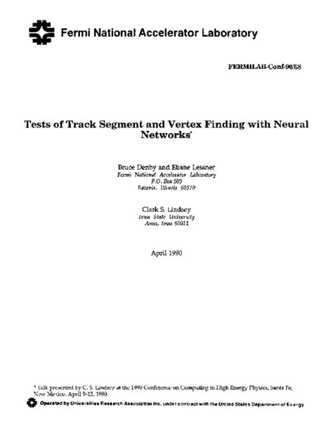 pdf tests of track segment and vertex finding with neural networks