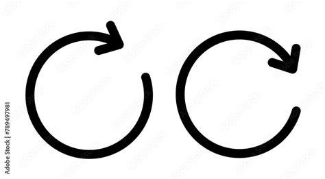 Rotate Right Icon Set Refresh Reload Restart Reset Or Recover Button Vector Symbol Stock