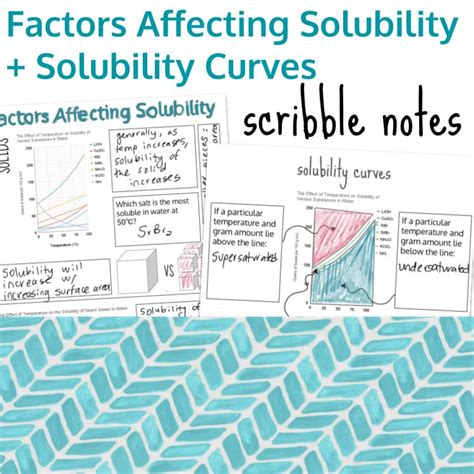 Chemistry Solubility And Solubility Curves Scribble Doodle Notes And Slides