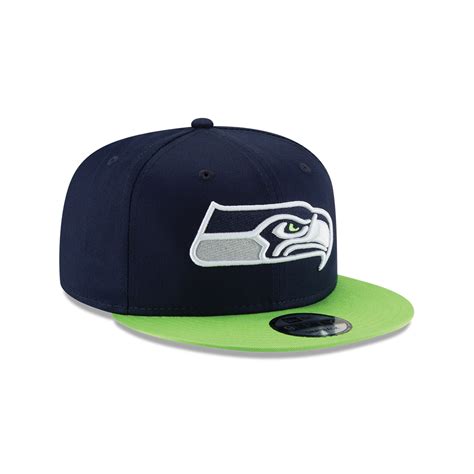 New Era 9fifty Seattle Seahawks League Basic Two Tone College Navy Blue Action Green Snapback