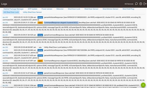 Kwikset Zigbee Lock Error In Log CommandResponse Skipped ClusterId Devices Hubitat
