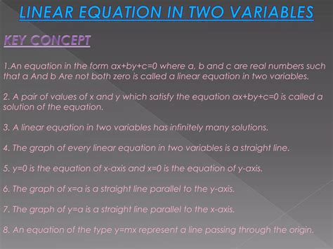 Linear Equation In Two Variables Pptx