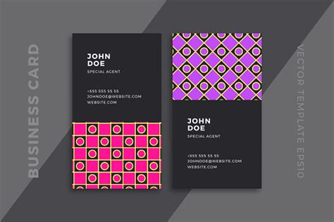 트렌디 한 추상 명함 수직 어두운 템플릿 현대적인 최소한의 기하학적 패턴으로 기업 문구 모형 샘플 텍스트가있는 깨끗하고 간단한 벡터 편집 가능한 배경 Eps10 0명에 대한