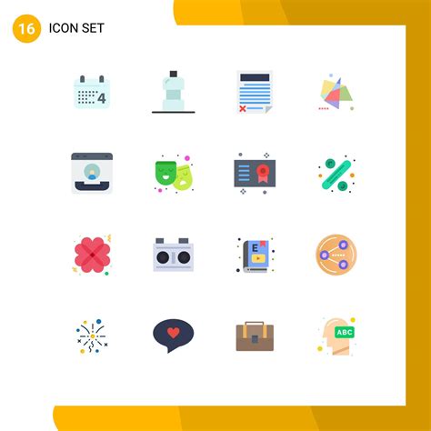 Editable Vector Line Pack Of 16 Simple Flat Colors Of Call Motion Data