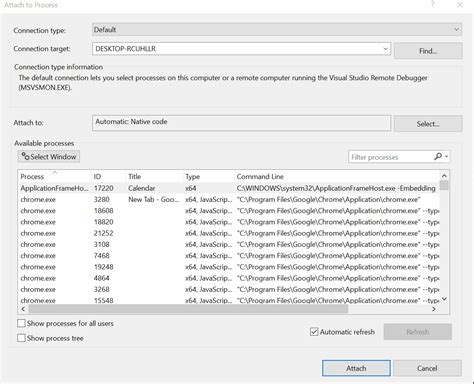 New Improved Attach To Process Dialog Experience Visual Studio Blog