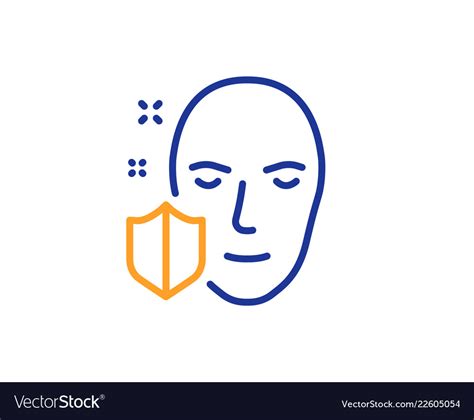 Face Detection Protected Line Icon Secure Access Vector Image