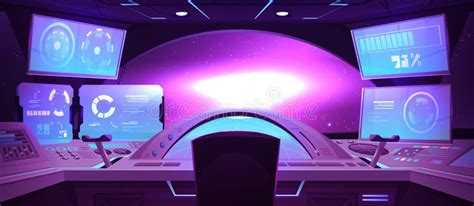 Spaceship Cockpit Inside And Window Cartoon Vector Stock Vector Illustration Of Galaxy Plane