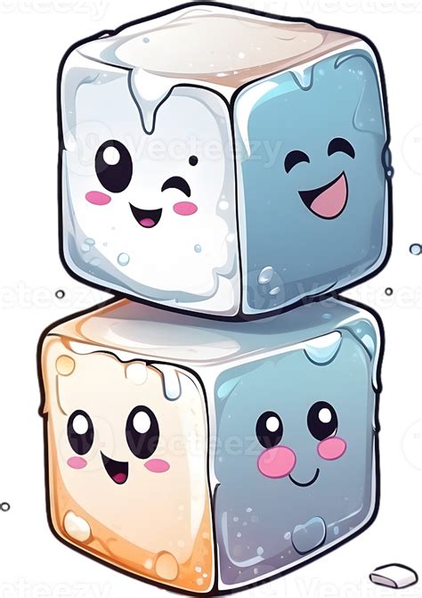 Ai Generated Cute Cube Sugar Cube Cartoon Ai Generative 34731108 Png