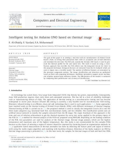 pdf intelligent testing for arduino uno based on thermal image r