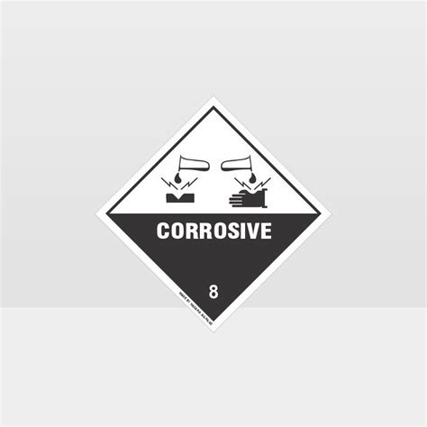 Class 8 Corrosive Sign Hazardous Signs Hazard Signs Nz