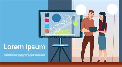 Business Man And Woman With Flip Chart Seminar Training Conference