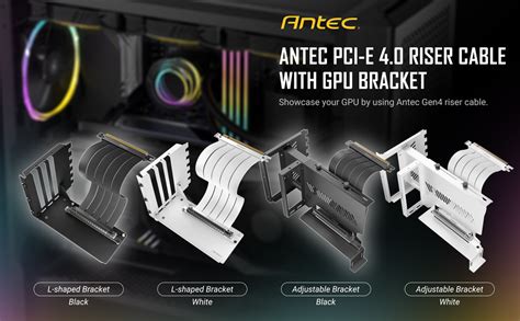 Antec Vertical Gpu Mount Pcie 4 0 Riser Cable High Speed Flexible Extender Card Extension Port