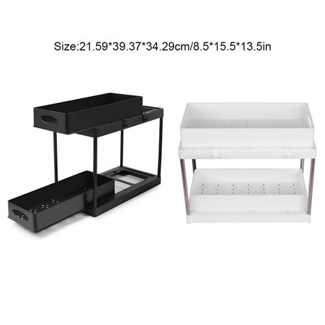 Badu Bg Плъзгащо се чекмедже за съхранение под мивка Многофункционален органайзер за буркан за