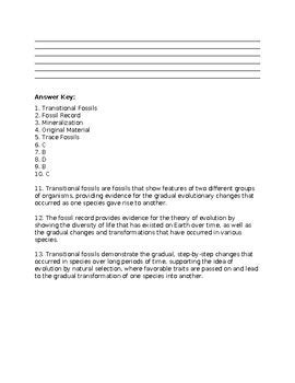 Fossil Evidence For Evolution By Incredible Science TPT