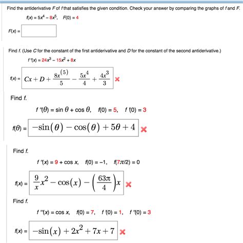 Solved Find The Antiderivative F Of F That Satisfies The