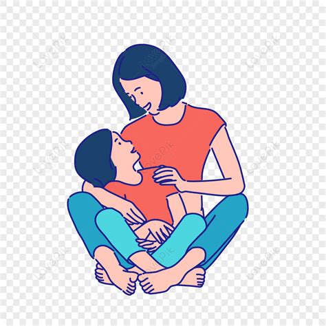 손으로 그린 엄마와 아이 요소 Png 일러스트 무료 다운로드 Lovepik