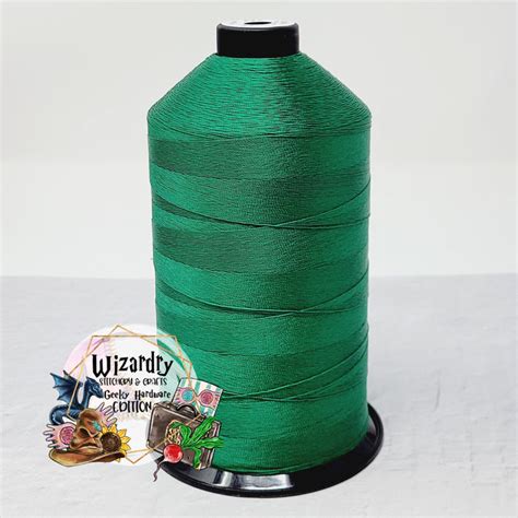 Tex 80 Bonded Polyester Sewing String Solid Serpent Green — Wizardry Stitchery And Crafts Llc