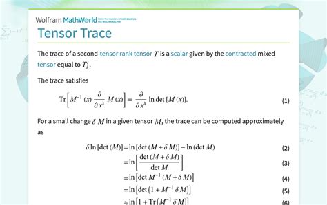 Tensor Trace From Wolfram Mathworld