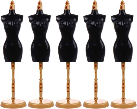 Exceart 5pcs Doll Dress Form Mini Mannequin Dress Form Mini Mannequin Model Stand For Doll Dress