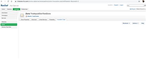 Invocation Code Not Showing In Zone Editor Using Revive Adserver Revive Adserver Community