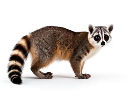 Premium Photo North American Ringtail On White Background