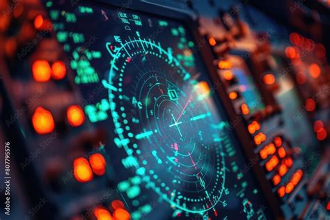 Diagram Of An Aircrafts Digital Radar Interface Generative Ai Stock Illustration Adobe Stock