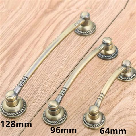 64mm 96mm 128mm Bronze Kitchen Cabinet Drawer Knobs Pulls Antique Brass Dresser Door Handles