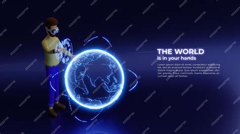 Premium Psd A Person Using Augmented Reality Technology To Work With