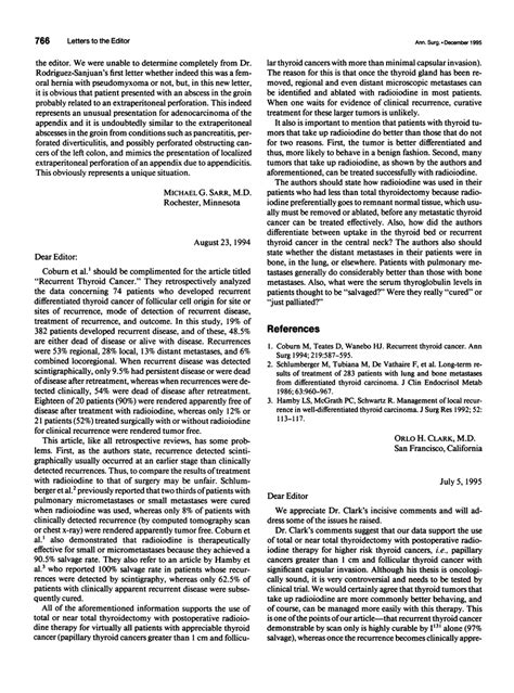 Recurrent Thyroid Cancer PMC
