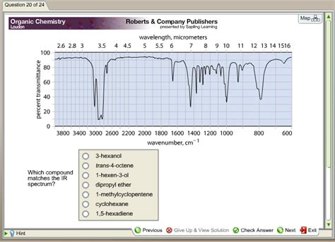 Solved Which Compound Matches The Ir Spectrum 3 Hexanol