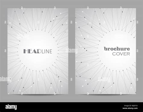 Brochure Template Layout Design Abstract Geometric Background With Connected Lines And Dots