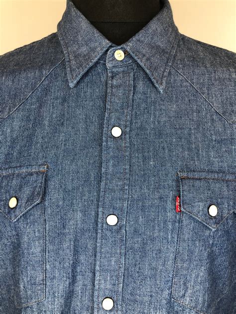 Levis Red Tab Denim Shirt With Sawtooth Pockets Size Xl Mens