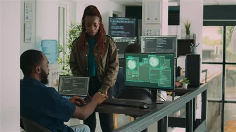 Multiethnic Group Of Program Coders Dealing With Hacked It System Technology Stock Footage Ft