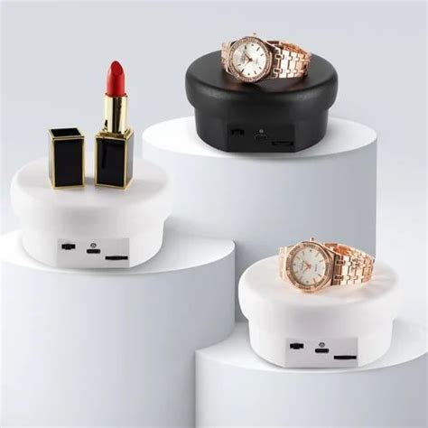 Efillooc Electric Rotating Turntable Display Stand For Small Products