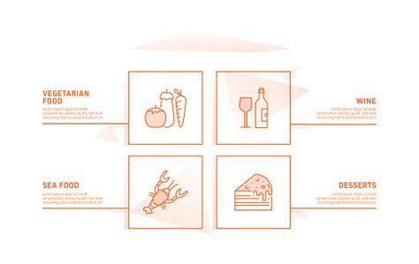 레스토랑 음식 및 음료 관련 프로세스 인포그래픽 템플릿 프로세스 타임라인 차트 선형 아이콘이 있는 워크플로 레이아웃 건강한