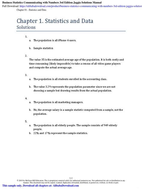 Chapter 1 Statistics And Data Solutions Pdf Level Of Measurement Statistics