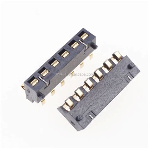 Spring Compression Contact 2 5 Mm Pitch 6 Pin Battery Connectors
