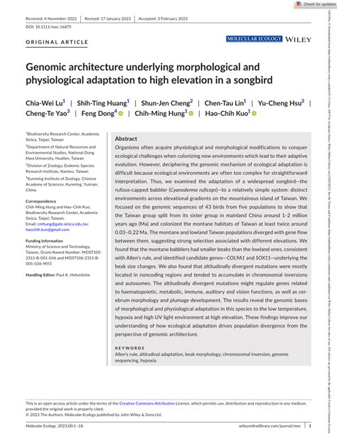 Pdf Genomic Architecture Underlying Morphological And Physiological