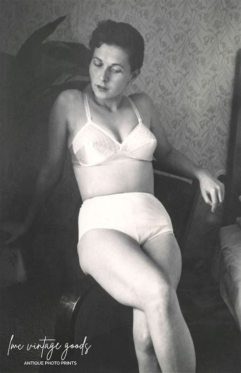 Women Posed In Lingerie Vintage Photo Print 1940s Bra Panties