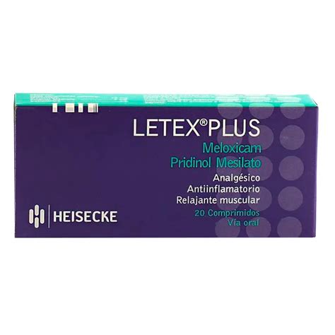 Letex Plus Meloxicam Pridinol Mesilato Cont 20 Comprimidos Punto Farma