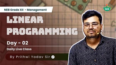 Linear Programming Problem Grade Xii Business Mathematics Live Class By Yadav Sir