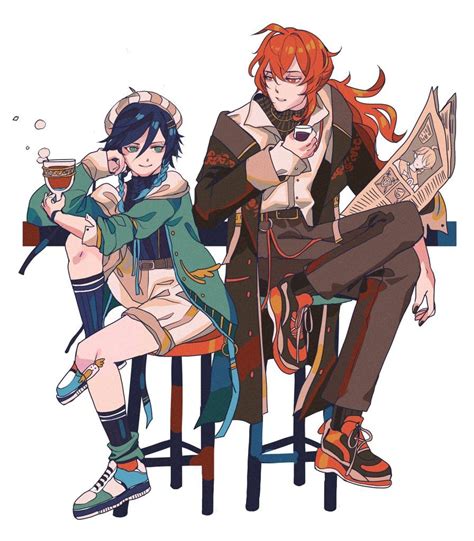 Genshin Impact Venti Diluc Character Design Fan Art Anime