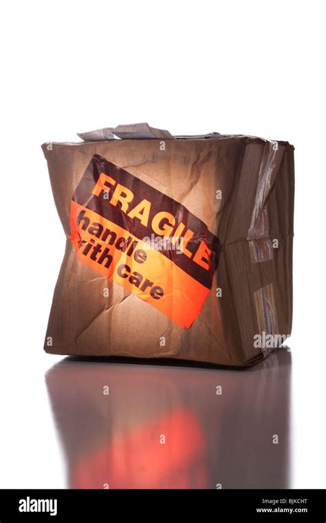 Fragile Label On Cardboard Box Stock Photo Alamy