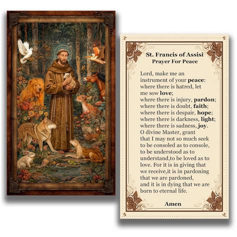 St Francis Of Assisi Digital Download Holy Prayer Card Prayer For