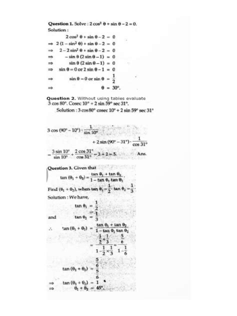 Trigonometry Identities Sums Pdf