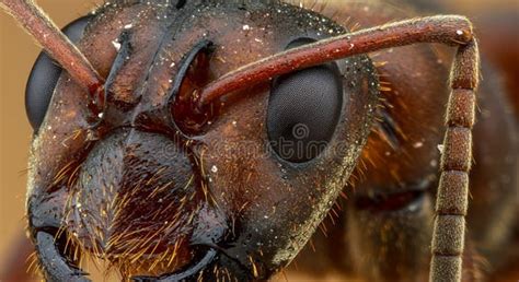 Extreme Macro Photograph Of Ant Face High Detail Insect Close Up Stock