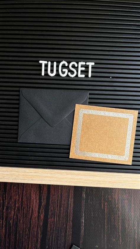 Boş Not Kartı Kraft Not Kart adet Siyah Zarf Adet Kraft Gümüş T