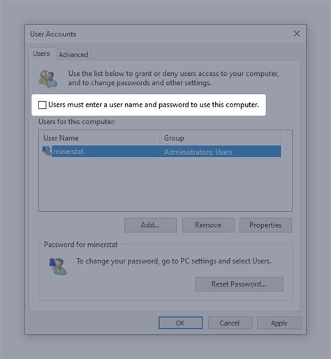 How To Disable Windows Login Screen Minerstat Help
