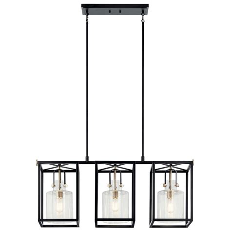 Kitner 1 Light Pendant Black And Brass Kichler Lighting