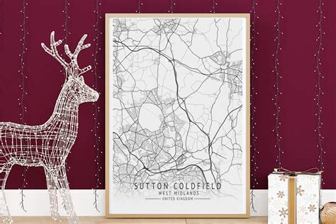 Sutton Coldfield Map Print High Res Map Of Sutton Coldfield West